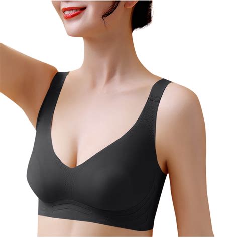 Alllist Wireless Womens Bras Push Up Padded Lingerie Black Seamless