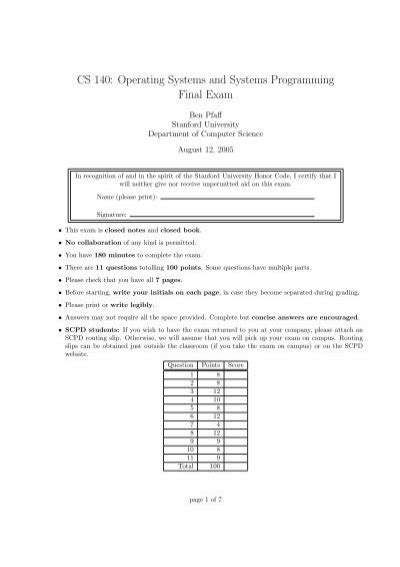 Cs Operating Systems And Systems Programming Final Exam