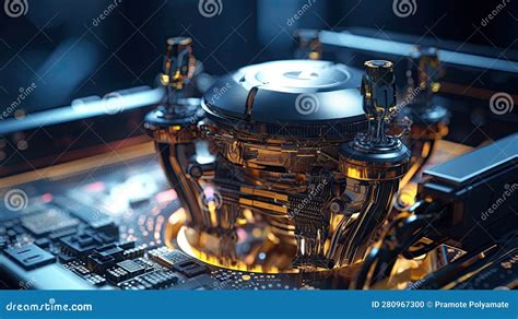 Modern High Tech Cpu Chip Of Contemporary Super Computer Processor Futuristic Technology Stock