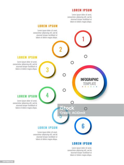 6 단계 디자인 라운드 3d 현실적인 요소와 레이아웃 Infographic 서식 파일 0명에 대한 스톡 벡터 아트 및 기타 이미지 0명 개념 개념과 주제 Istock