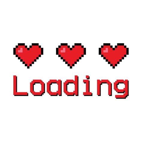 Valentines Day Loading Sign With Pixel Hearts Progress Status Bar For