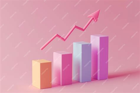 화살표와 함께 성장을 보여주는 3d 바 그래프 차트 프리미엄 사진
