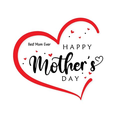Ilustración de vector feliz día de las madres con estilo de tipografía Vector Premium