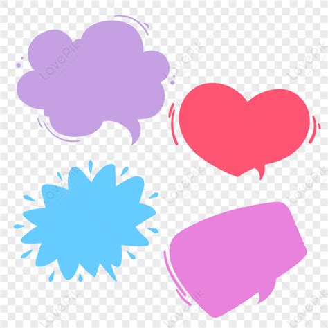 다채로운 대화 상자 거품 콤보 텍스트 상자아름다운만화 상자 Png 일러스트 무료 다운로드 Lovepik