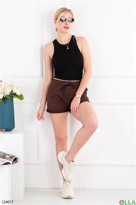 Жіночі коричневі шорти И 078 1 купити недорого в інтернет магазині «olla Україна