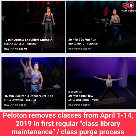 Peloton Removes Classes From April 1 14 2019 From On Demand Library In