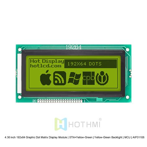 2 2inch 128X64 Graphic COG LCD FSTN Display With White Side Backlight