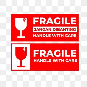 Fragile Label Fragile Label Delivery Transportation Glass Vector Transport Delivery Vector Label
