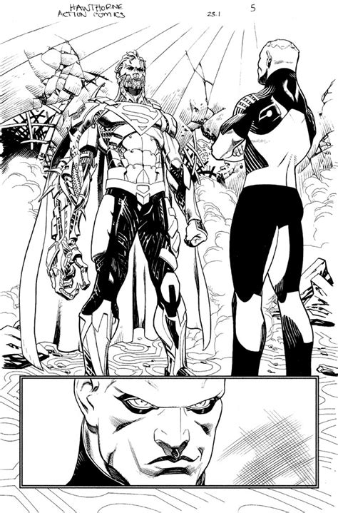 Mike Hawthorne Process Post Action Comics Pencils To Inks Comparison