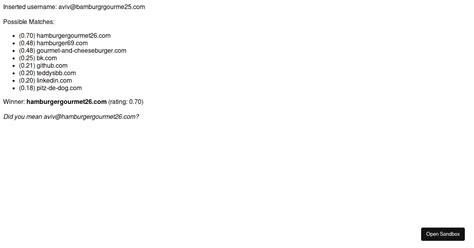 String Similarity Did You Mean Codesandbox
