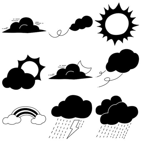 Premium Vector Weather Vector Set Isolated On White Background