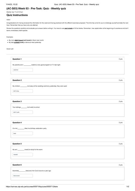 Quiz Ac S03 Week 03 Pre Task Quiz Weekly Quiz 2 Courses