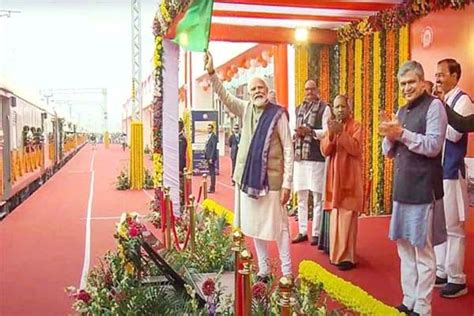 Pm Shri Narendra Modi Flagged Off Amrit Bharat And Vande Bharat Express