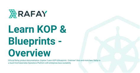 Learn KOP Blueprints Overview Rafay Product Documentation