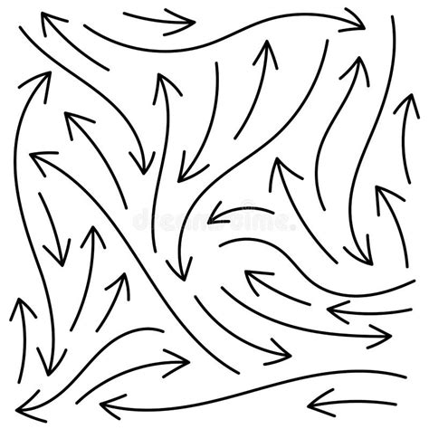 Smooth Arrows Set Collection Vector Contour Line Editable Outline