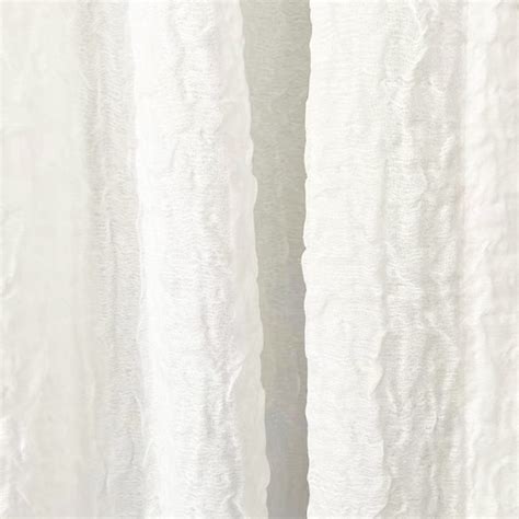Gossamer Ripple Crinkle Crushed Ivory White Sheer Curtain