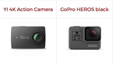 Gopro Hero5 Black Vs Yi 4k Action Camera An Unbelievable Comparison