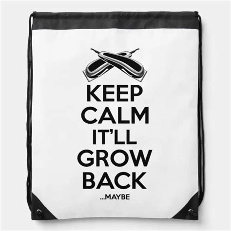 Keep Calm Barber Shop Humor Drawstring Bag Zazzle
