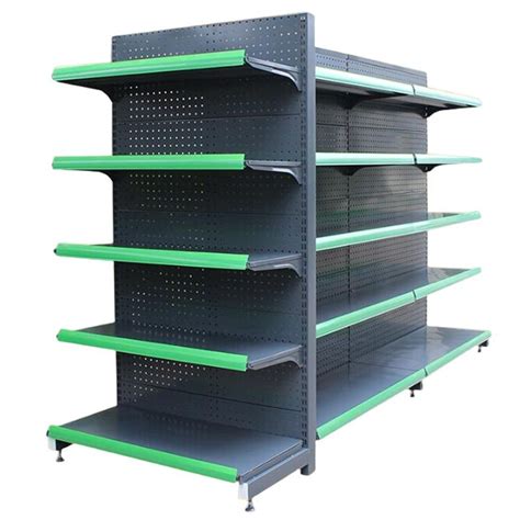 Double Sided Supermarket Shelf With Wire Shelf Shelving Gondola Shelf