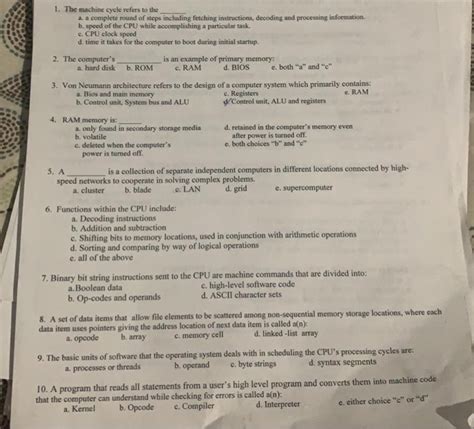 Solved 1 The Machine Cycle Refers To The A A Complete