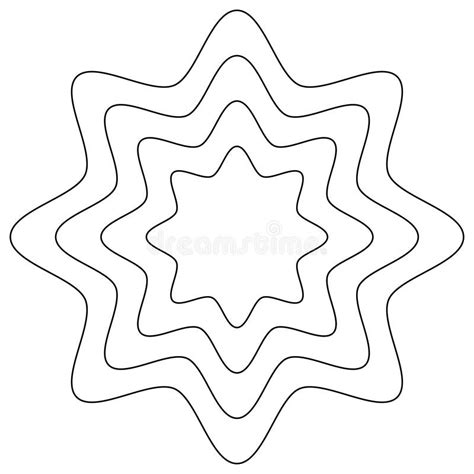 Zigzag Art Lines Geometric Circular Element With Wavy Abstract