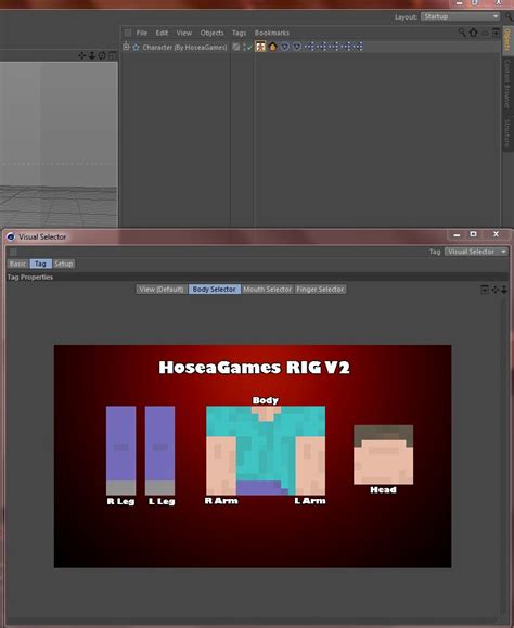 Hoseagames Betaalde Minecraft Rig Alleen C4d 3d Model 15 Unknown