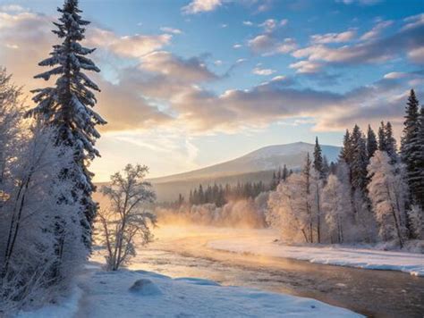 Река зимой в лесу утром · бесплатная фотография от Pav1972 картинки и обои на рабочий стол