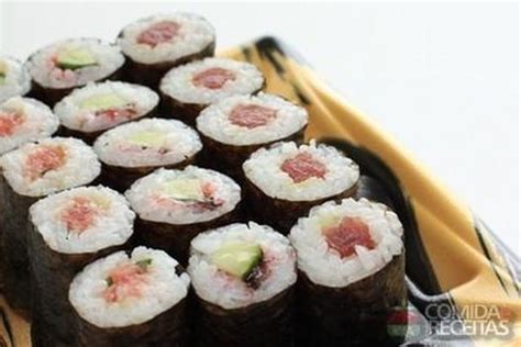 Receita de Sushi de atum e salmão Comida e Receitas