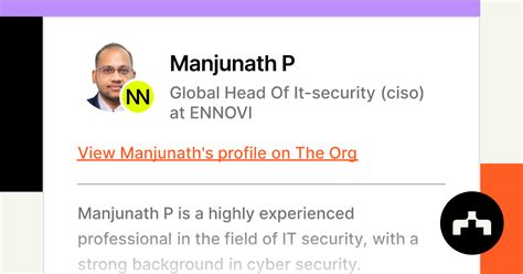 Manjunath P Global Head Of It Security Ciso At Ennovi The Org