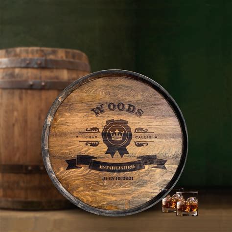 Personalized Bourbon Whiskey Quarter Barrel Top Engraved Single