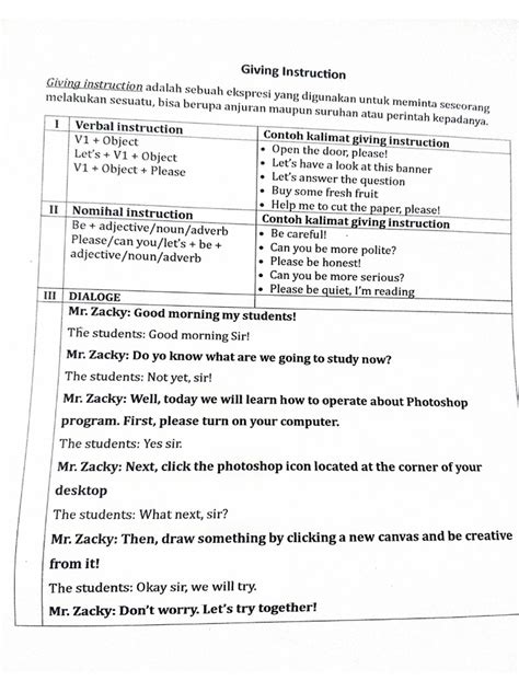 Giving Intruction Pdf