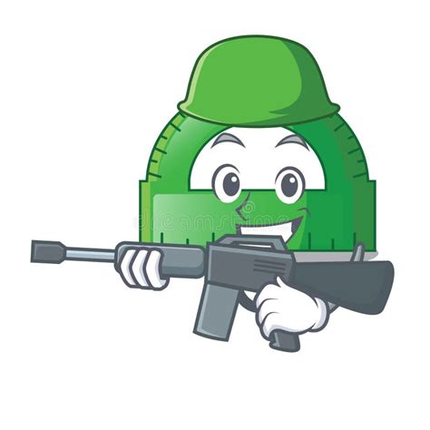 Army Protactor In On The Character Shape Stock Vector Illustration Of