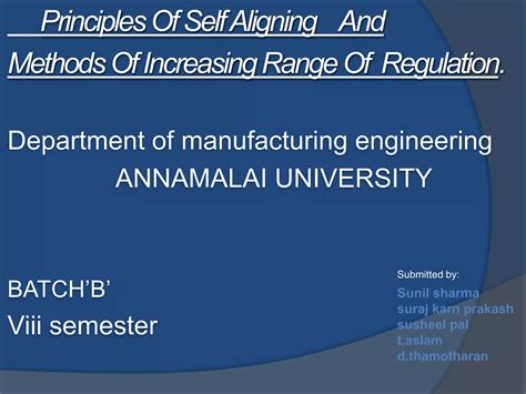 Principle Of Self Aligning Ppt