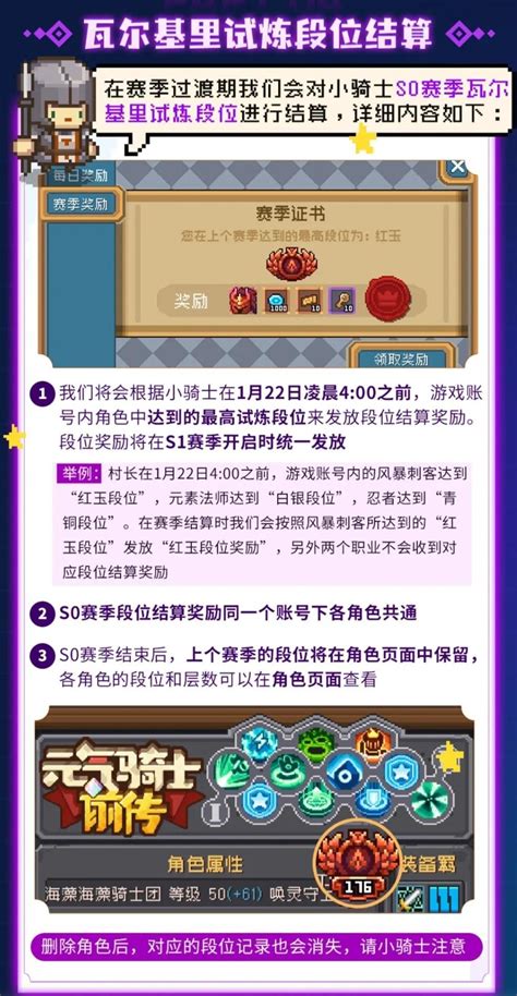 【情報】s1賽季更替資訊（s1賽季於1月25日正式開啟） 元氣騎士 前傳 哈啦板 巴哈姆特