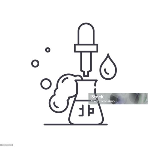 化學滴管概念圖示線性隔離圖示細線向量網頁設計符號輪廓概念符號與可編輯的描邊在白色背景向量圖形及更多一組物體圖片 一組物體 健保和醫療