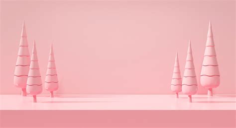 스테이지 받침대 우승자 디스플레이 제품 모형 디자인을 위한 3d 렌더링 소나무와 메리 크리스마스 배경 추상 기하학적 모양