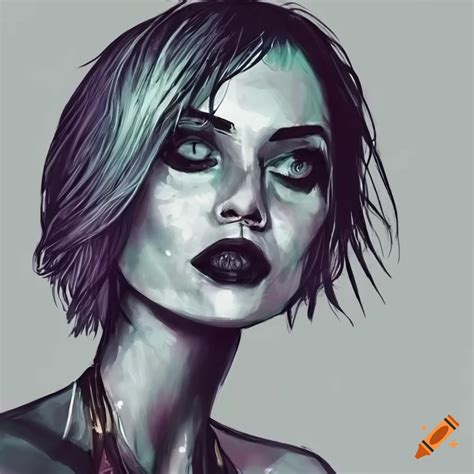 Alternative Rock Woman Sketch On Craiyon