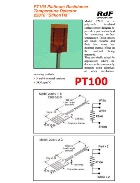 Temperature Sensor Pt100 Datasheet At Joseph Gilmore Blog