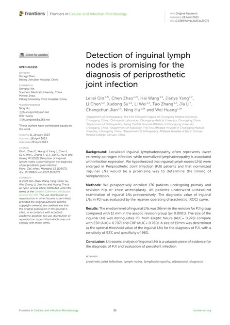 Pdf Detection Of Inguinal Lymph Nodes Is Promising For The Diagnosis