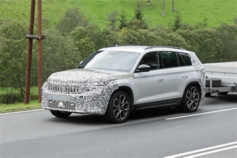 2024 Skoda Kodiaq Test Mule Hits The Road With New Front And Rear End