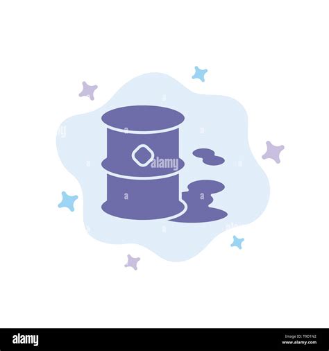 Barrels Environment Garbage Pollution Blue Icon On Abstract Cloud Background Stock Vector