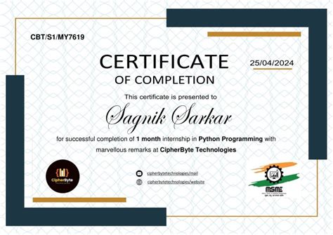 Sagnik Sarkar On Linkedin Cipherbytetechnologies Internship
