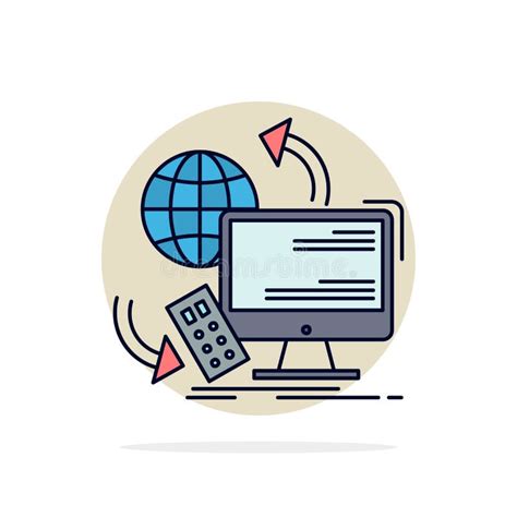 Access Control Monitoring Remote Security Flat Color Icon Vector Stock Vector Illustration