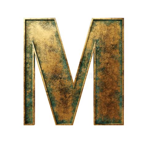 Old Bronze Ancient 3d Isolated Alphabet An Numbers Stock Illustration