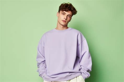 Man On Purple Sweater Premium Ai Generated Image