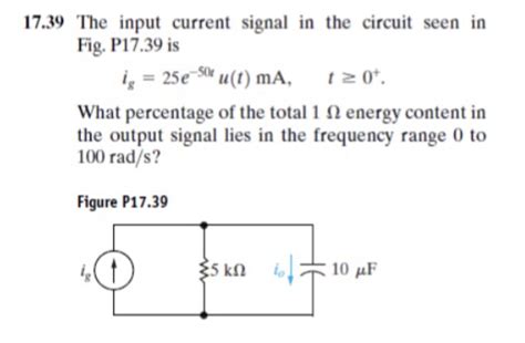 Solved 1739 The Input Current Signal In The Circuit Seen In