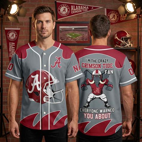 Customizable Alabama Crimson Tide Fan Jersey Show Your Team Spirit