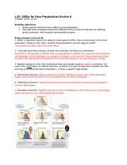 Lesson GRQs How Populations Evolve Part Docx L GRQs For How Populations Evolve II