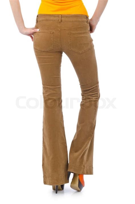 Hosen Auf Dem Wei En Hintergrund Isoliert Stock Bild Colourbox