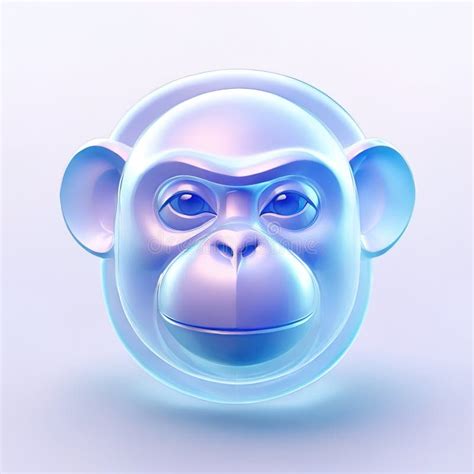 Icon Of Monkey Glossy Glass Style Stock Illustration Illustration Of